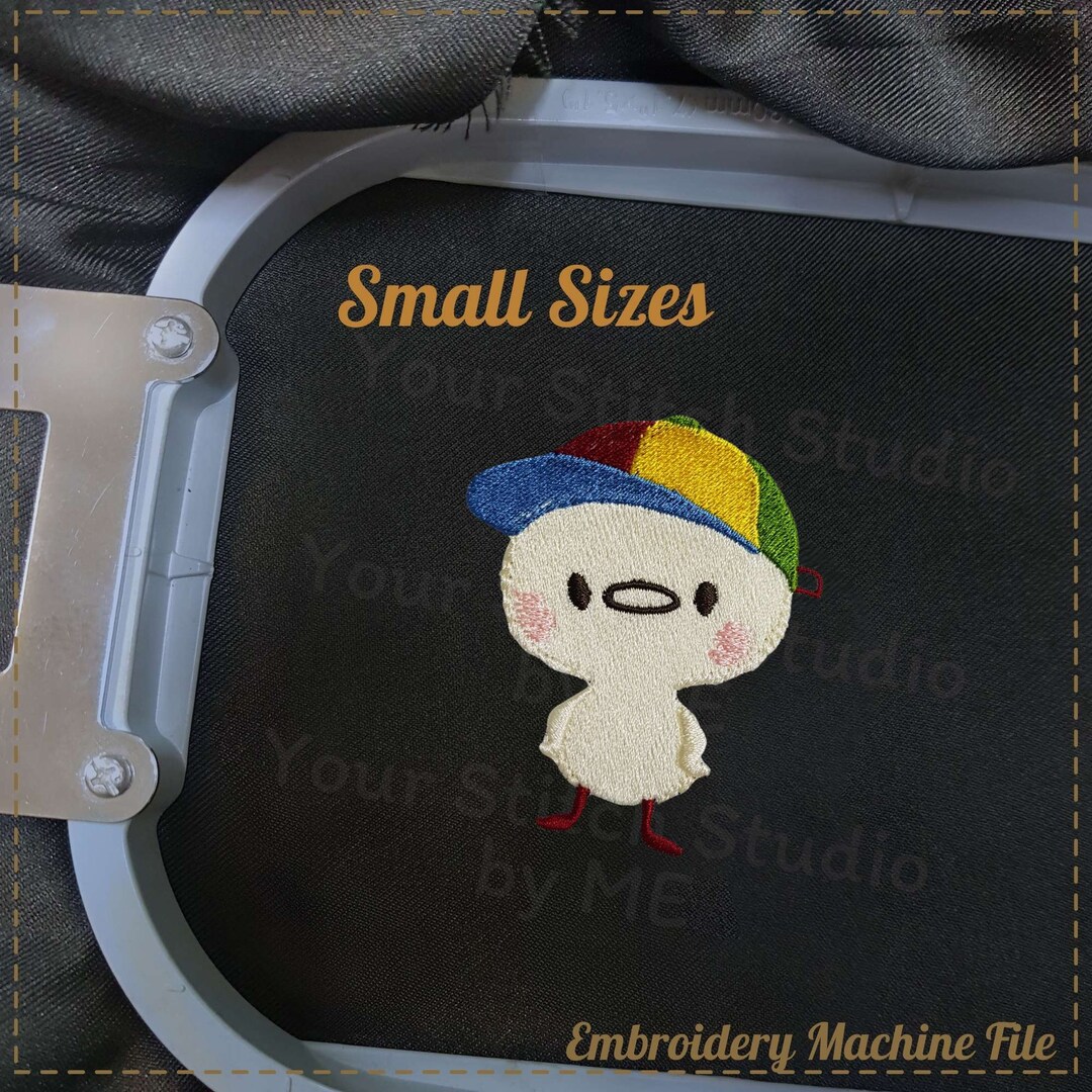 Cute Chick Embroidery Design- Chick With Cap, Digital File for ...