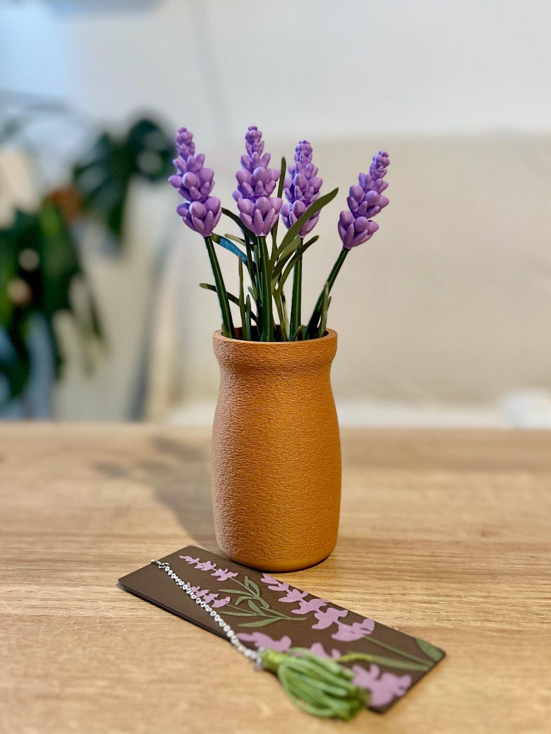 Lavender Flower Pens Set: 3D Printed Desk Decor With Pot and Bookmarks ...