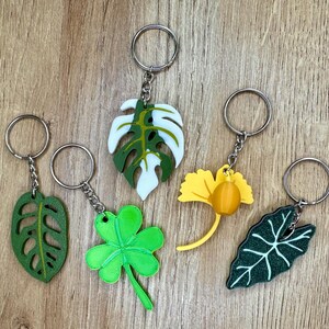 Leaf Keychains | Ginkgo | Alocasia | Monstera | Clover | 3D Printed ...