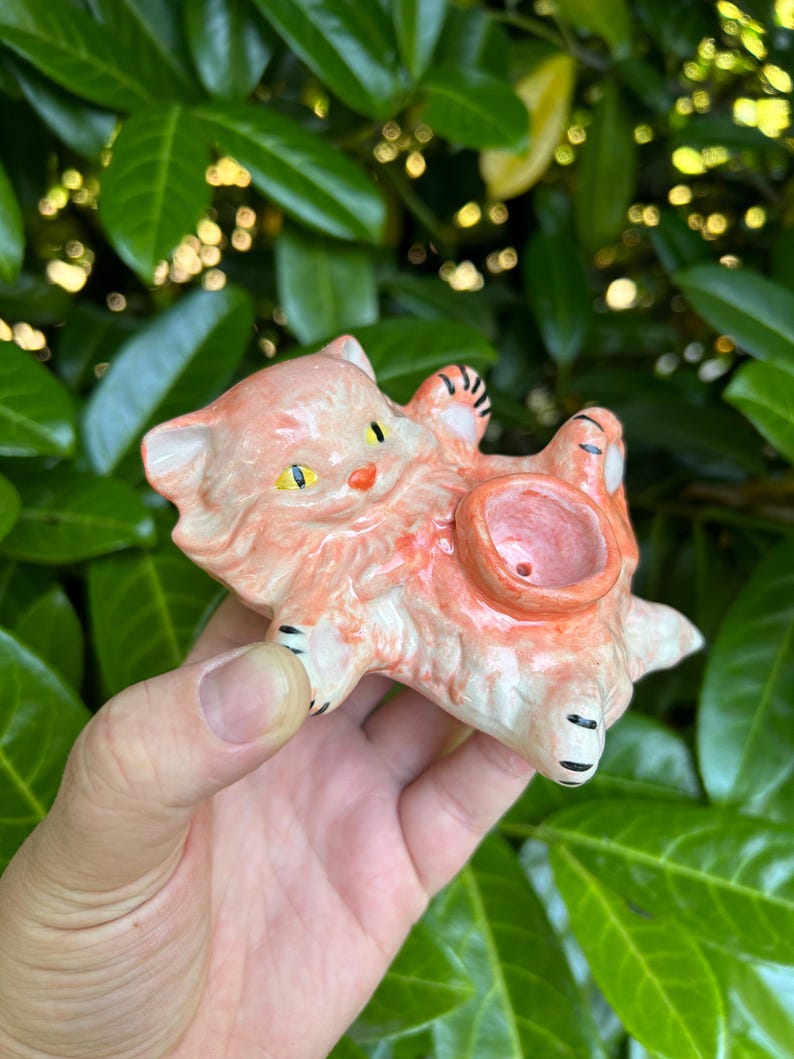 Ceramic Cat Pipe - Etsy