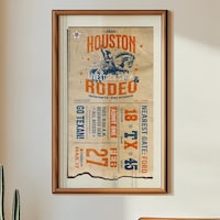 Vintage Houston Rodeo Art Print: Rustic Western Decor - Etsy
