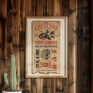Cheyenne Frontier Days Rodeo Vintage Ticket Art Print Cowboy Wall Art ...