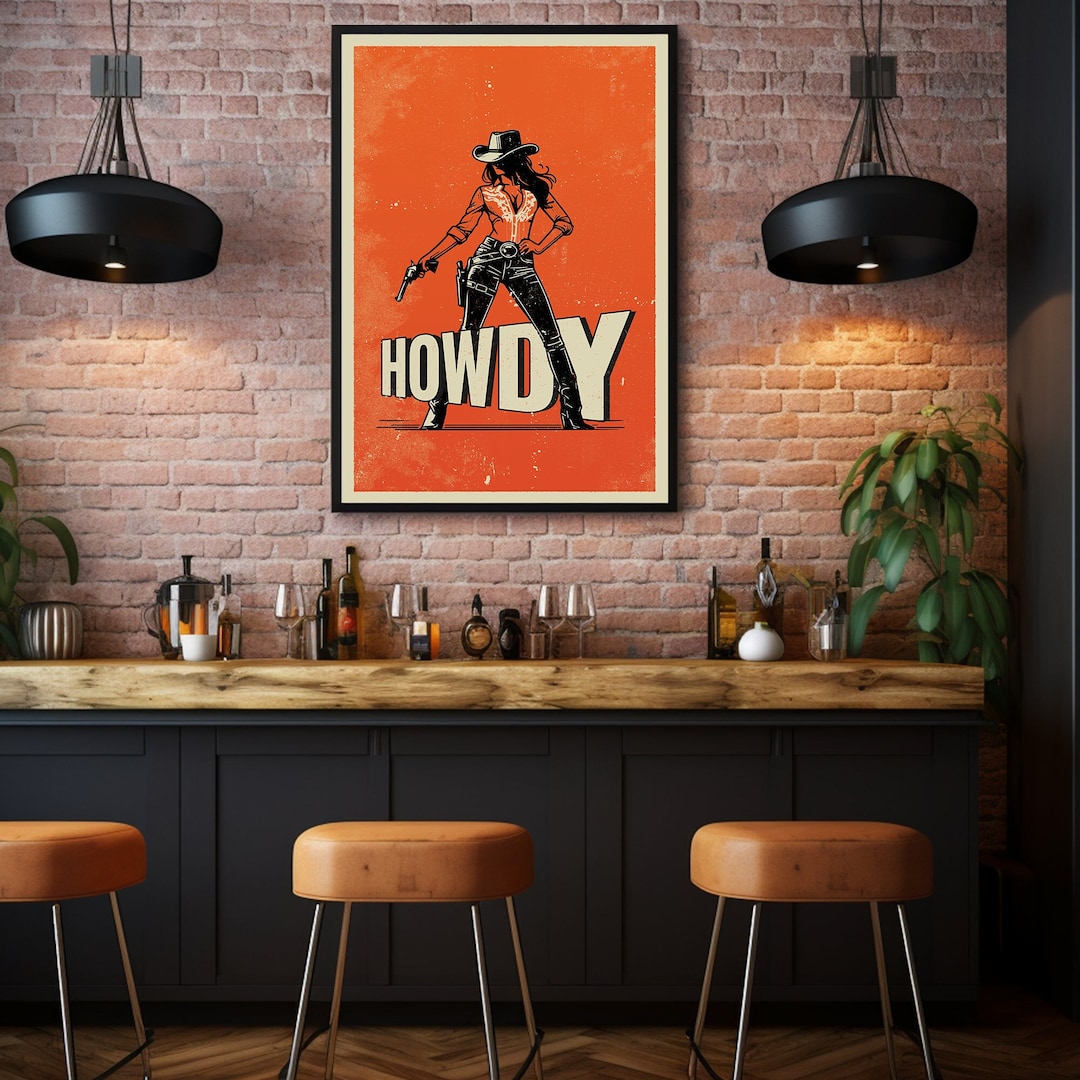 Vintage Cowgirl Wall Art Print Cowgirl Poster Western Wall Decor Trendy ...