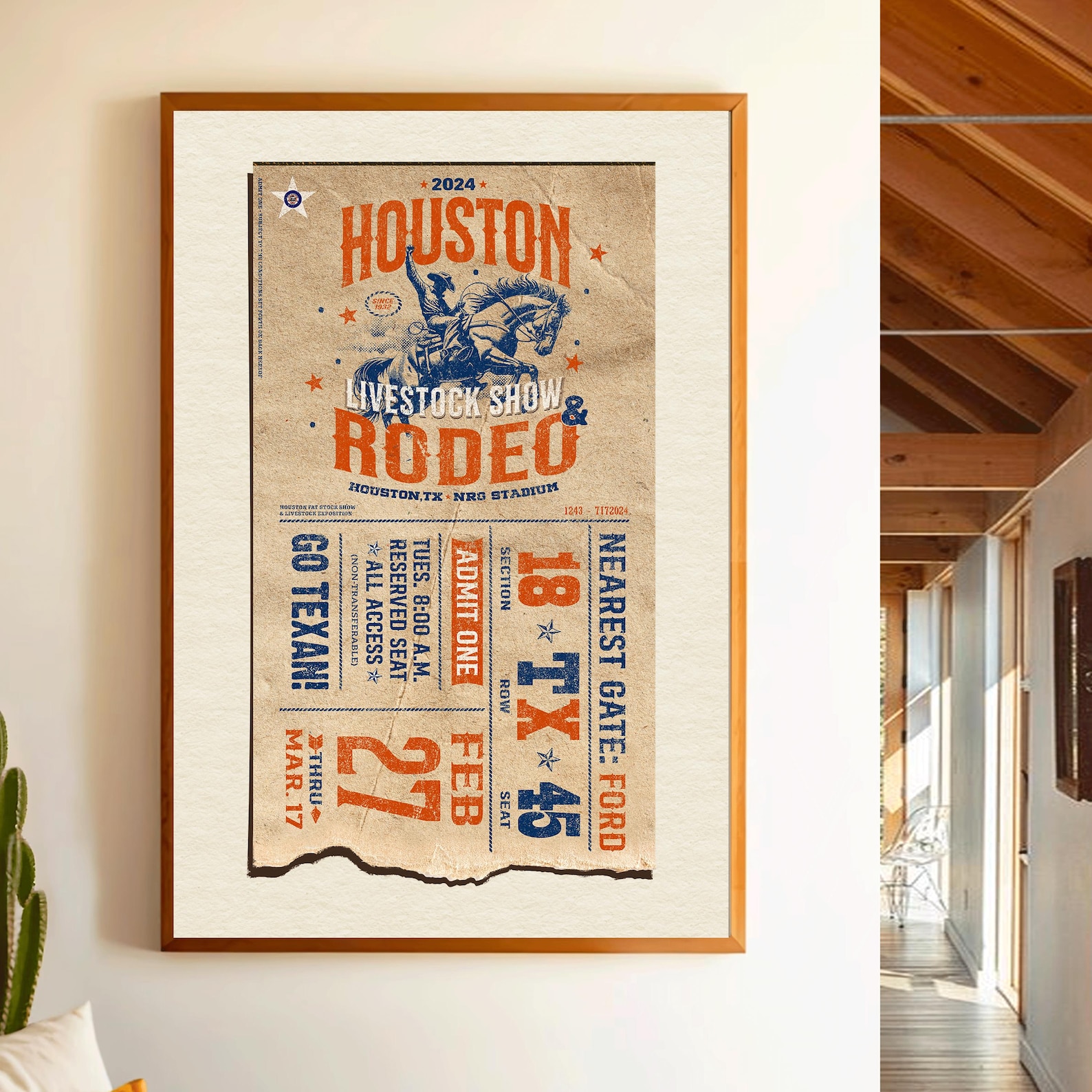 Vintage Houston Rodeo Art Print: Rustic Western Decor - Etsy