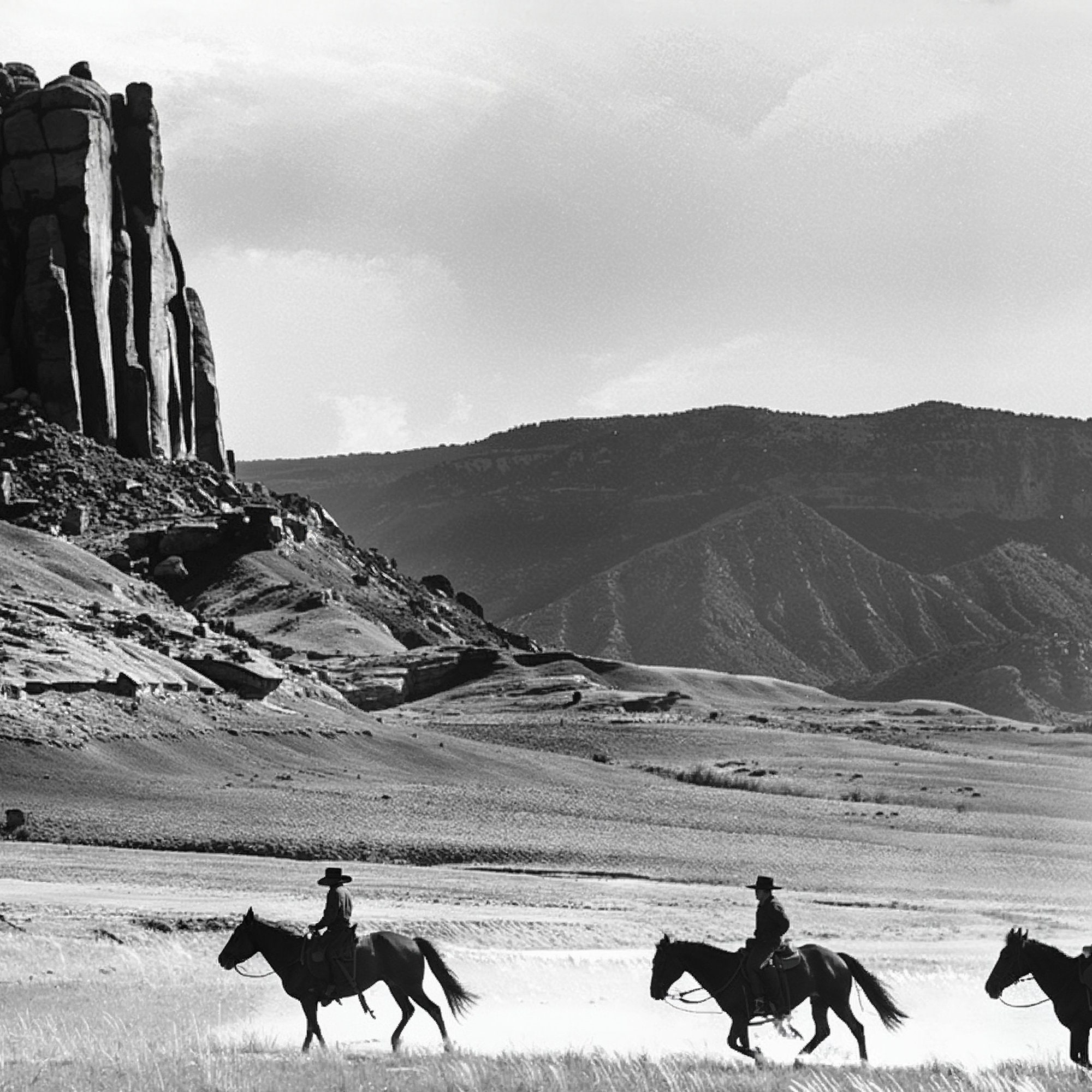 Western Landscape Print Western Decor Vintage Decor Landscape Art Black ...