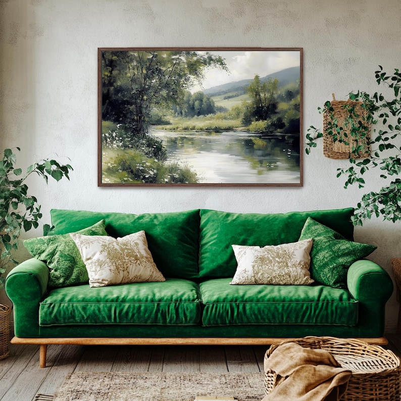 Green River Landscape Oil Painting Print | Framed Scenic Artwork - Etsy