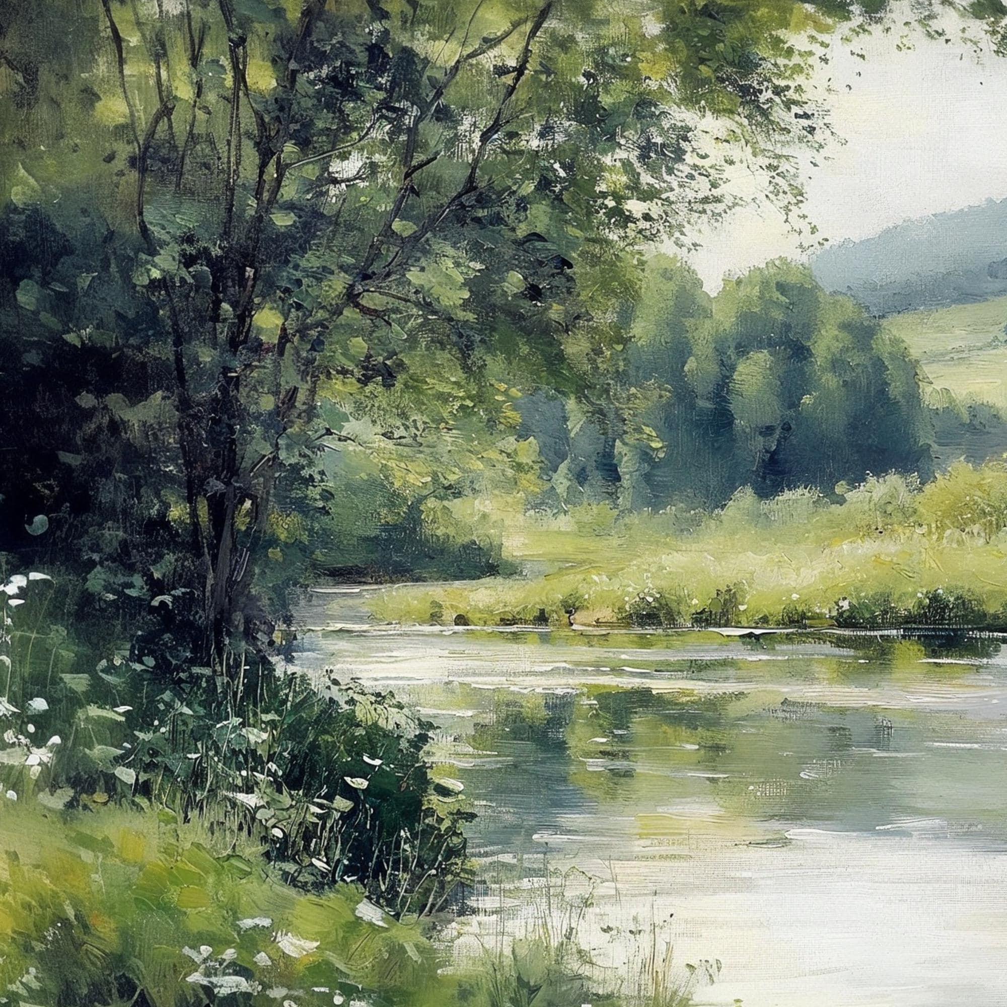 Green River Landscape Oil Painting Print | Framed Scenic Artwork - Etsy