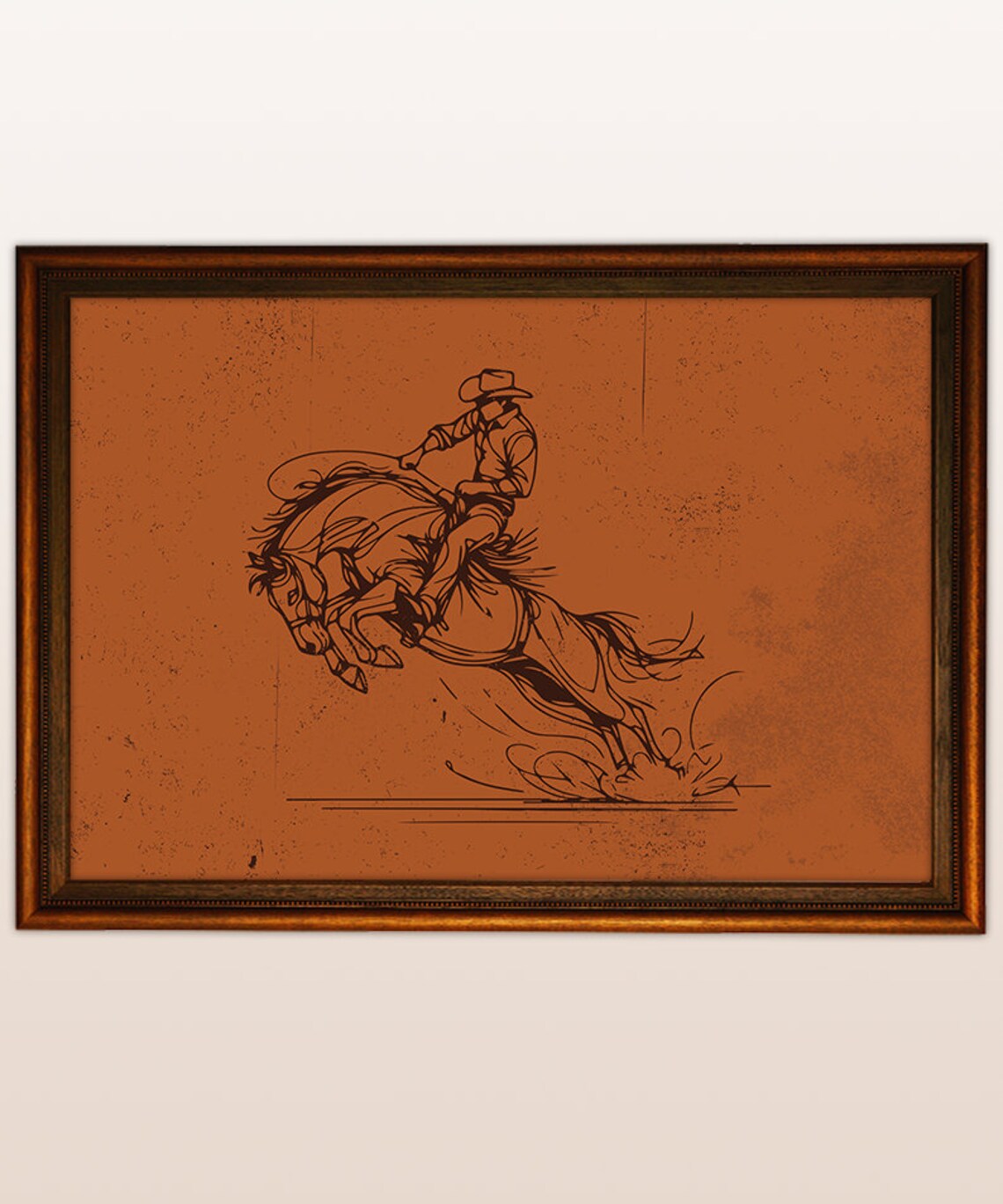 Cowboy Art Print Western Decor Line Art Print Cowboy Poster Eclectic ...