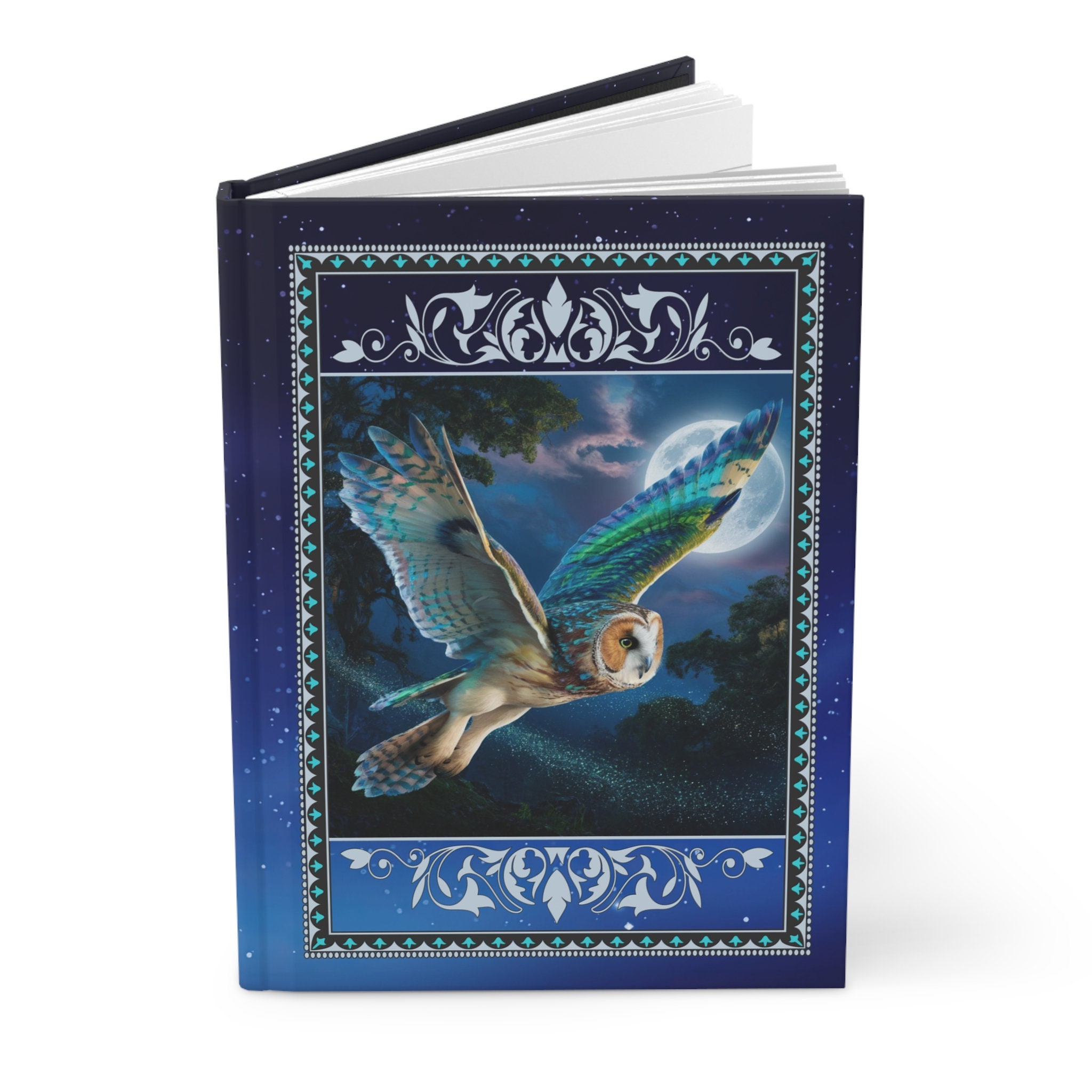 Owl, Night Owl, Owl Flying, Moon, Journal, Owl Lover, Notebook, Diary ...