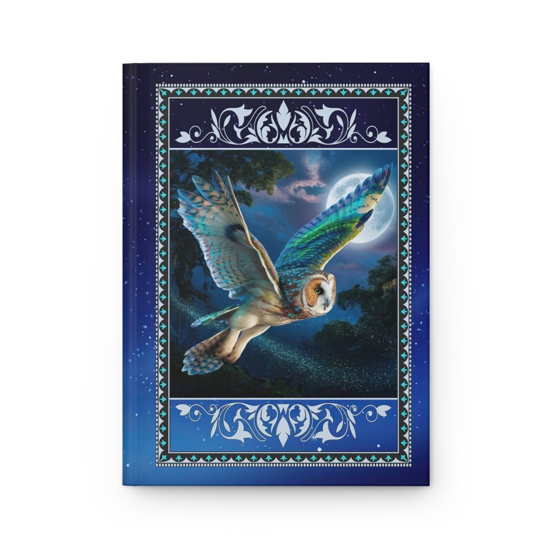 Owl, Night Owl, Owl Flying, Moon, Journal, Owl Lover, Notebook, Diary ...