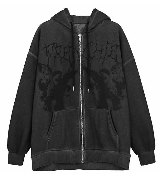 Angel Print Hoodie Y2K - Etsy