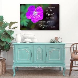 Psalm 118:24 Bible Verse With Purple Geranium Flower Photo, Flower ...