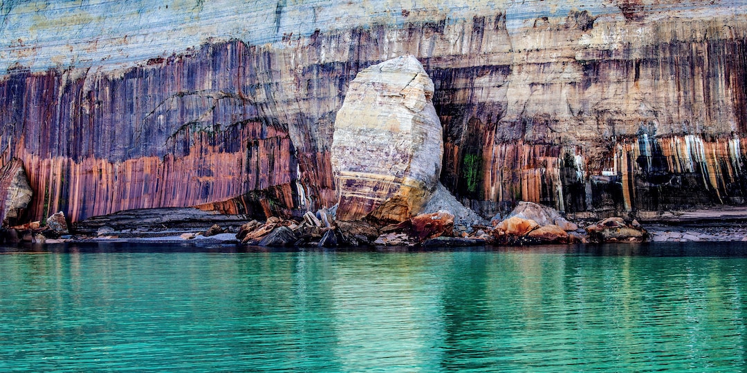 LIMITED EDITION Panoramic of Pictured Rocks Mineral Stained Tombstone ...