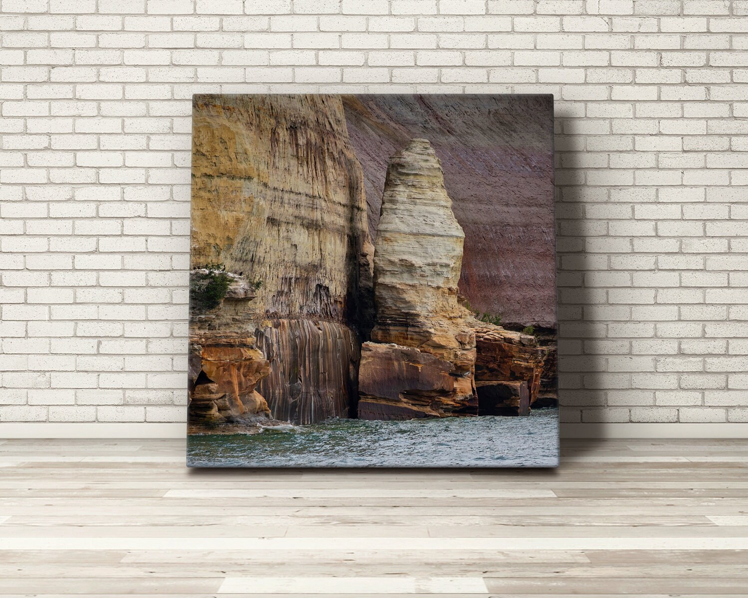 Square Image of Sandstone Rock Column at Pictured Rock National ...