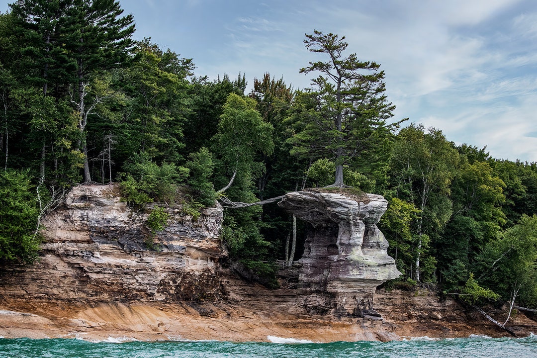 Pictured Rock's Chapel Rock Tree in the Summer, Munising Michigan - Etsy