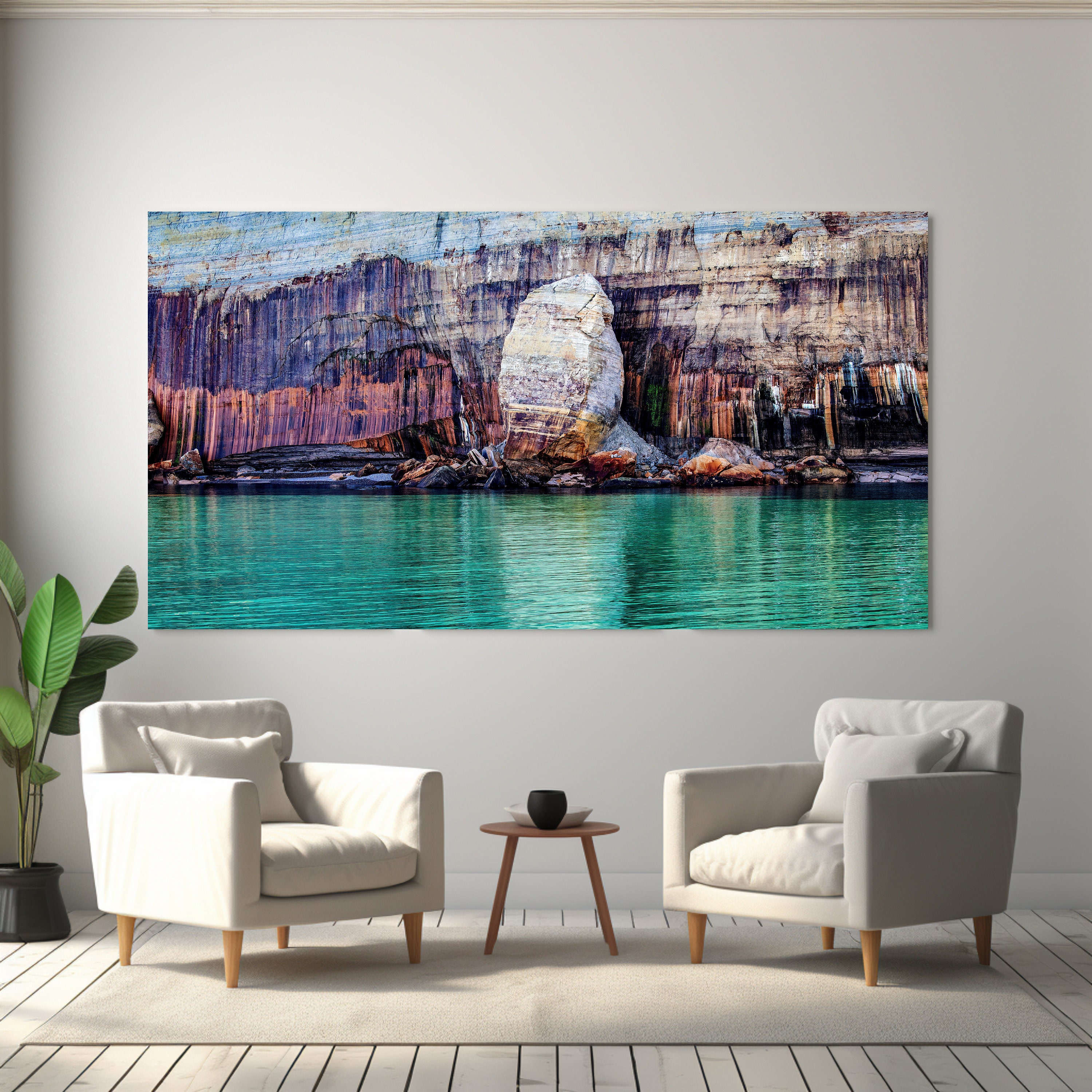 LIMITED EDITION Panoramic of Pictured Rocks Mineral Stained Tombstone ...