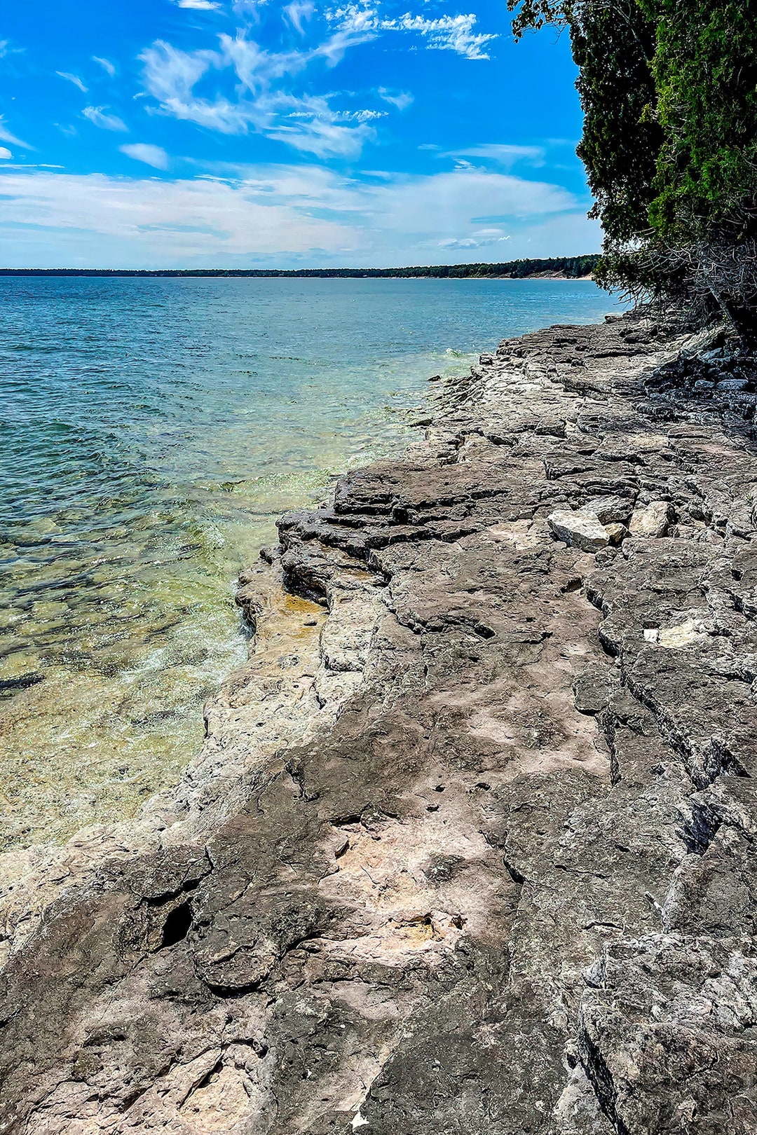 Cave Point Park Shoreline Looking Toward Whitefish Dunes in Sturgeon ...