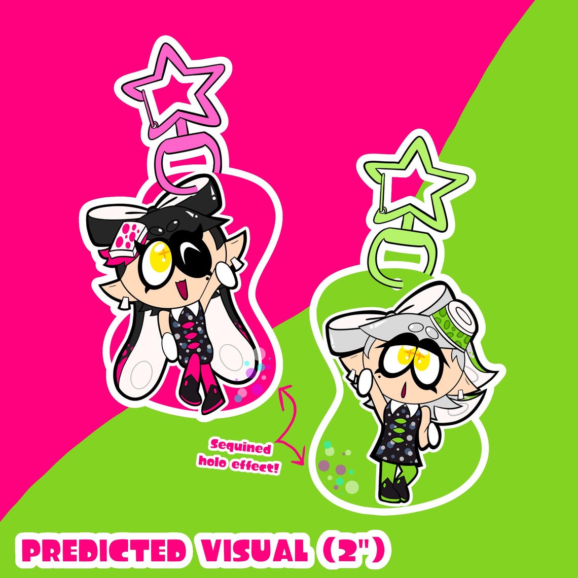 CALLIE/MARIE SURPRISE Mini Keychains Blind Bag Mystery 2 Acrylic Sequin ...