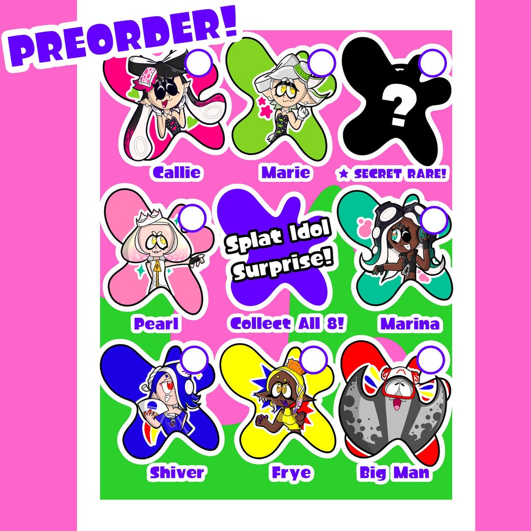 SPLATOON IDOL SURPRISE Mystery Full-bleed Acrylic Holo Pins preorder - Etsy