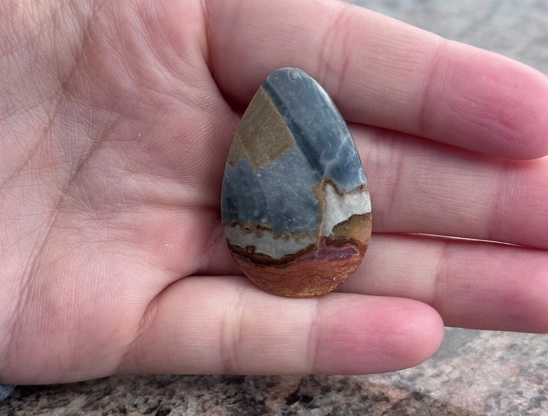 Royal Savannah Jasper Cabochon, Natural Teardrop Gemstone, Royal ...