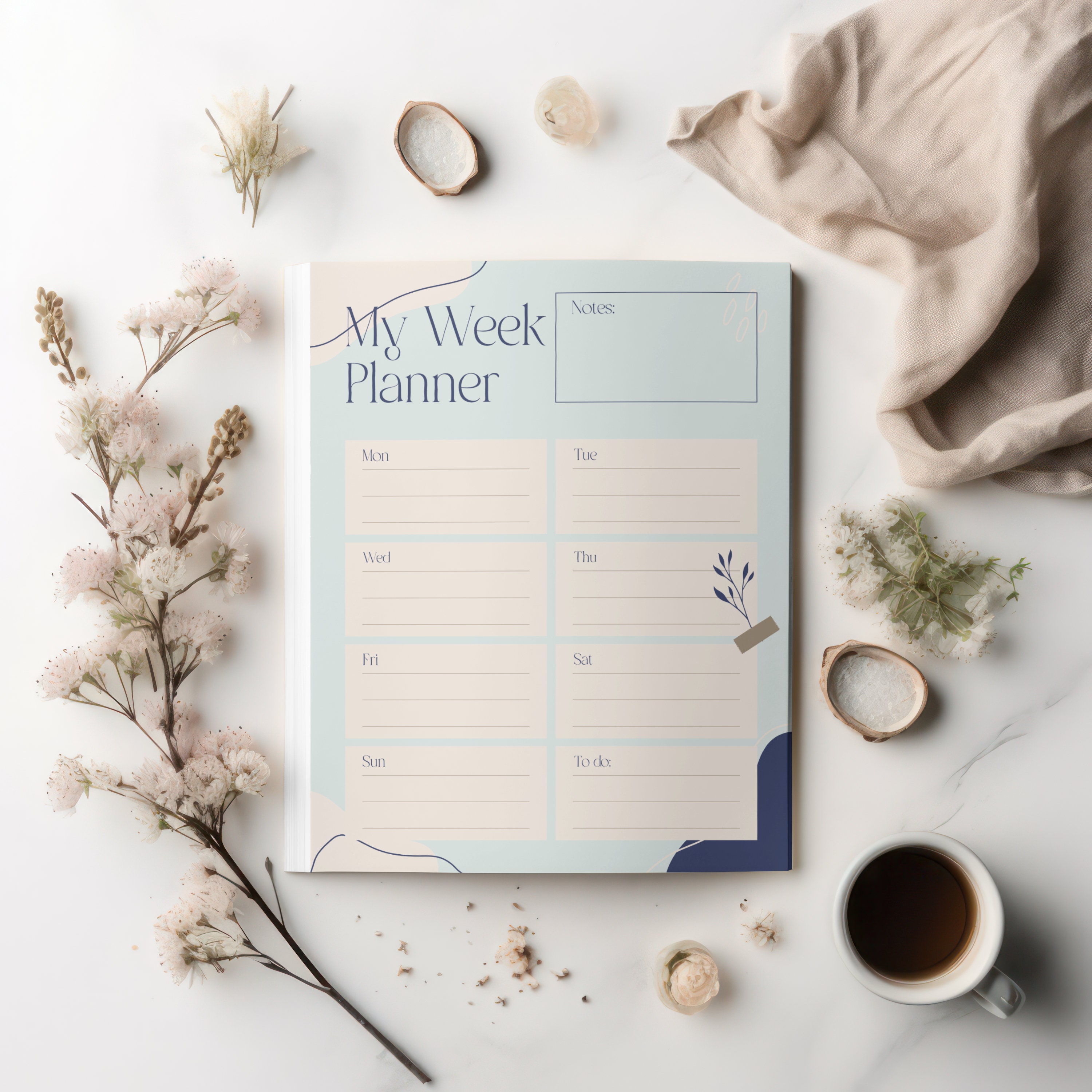 Daily and Weekly Planner Bundle, Printable, Productivity Agenda ...