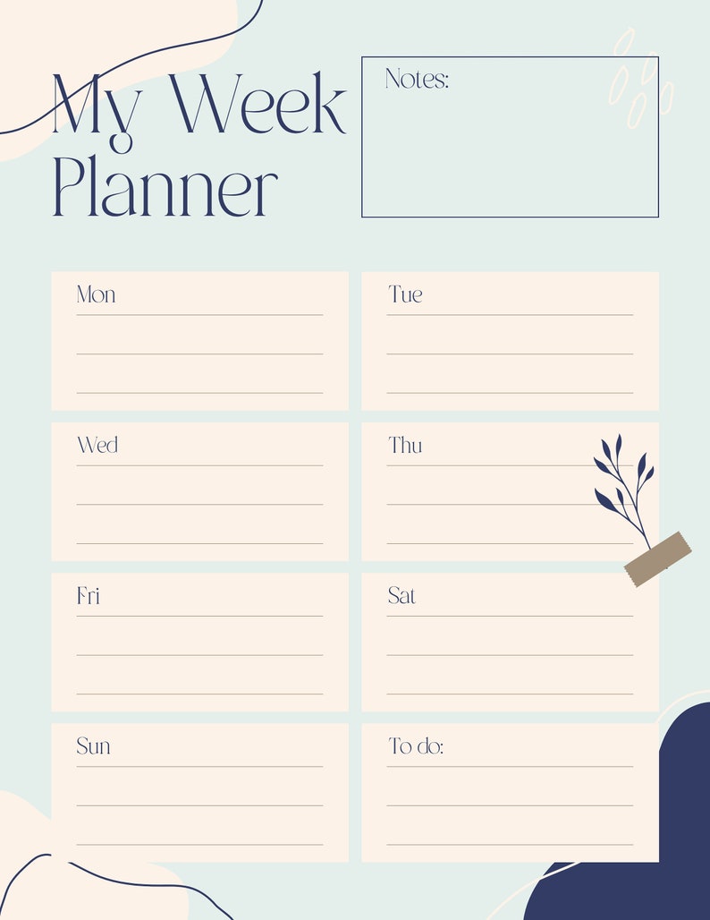 Daily and Weekly Planner Bundle, Printable, Productivity Agenda ...