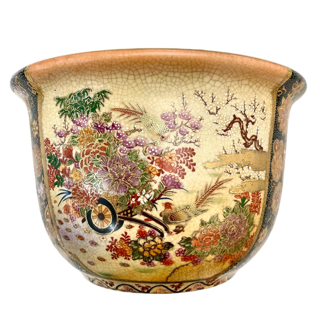 AUTHENTIC Japanese SATSUMA Antique Planter - Etsy