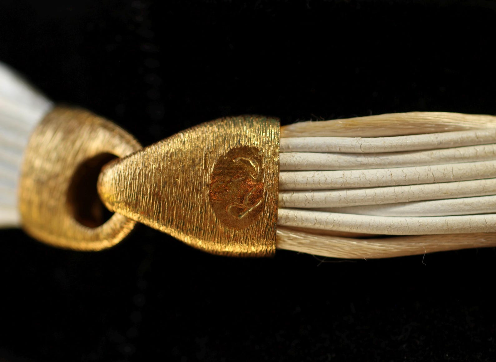 Vintage Ron Rizzo Chunky Gold Tone Rope Choker Necklace Brutalist Style ...