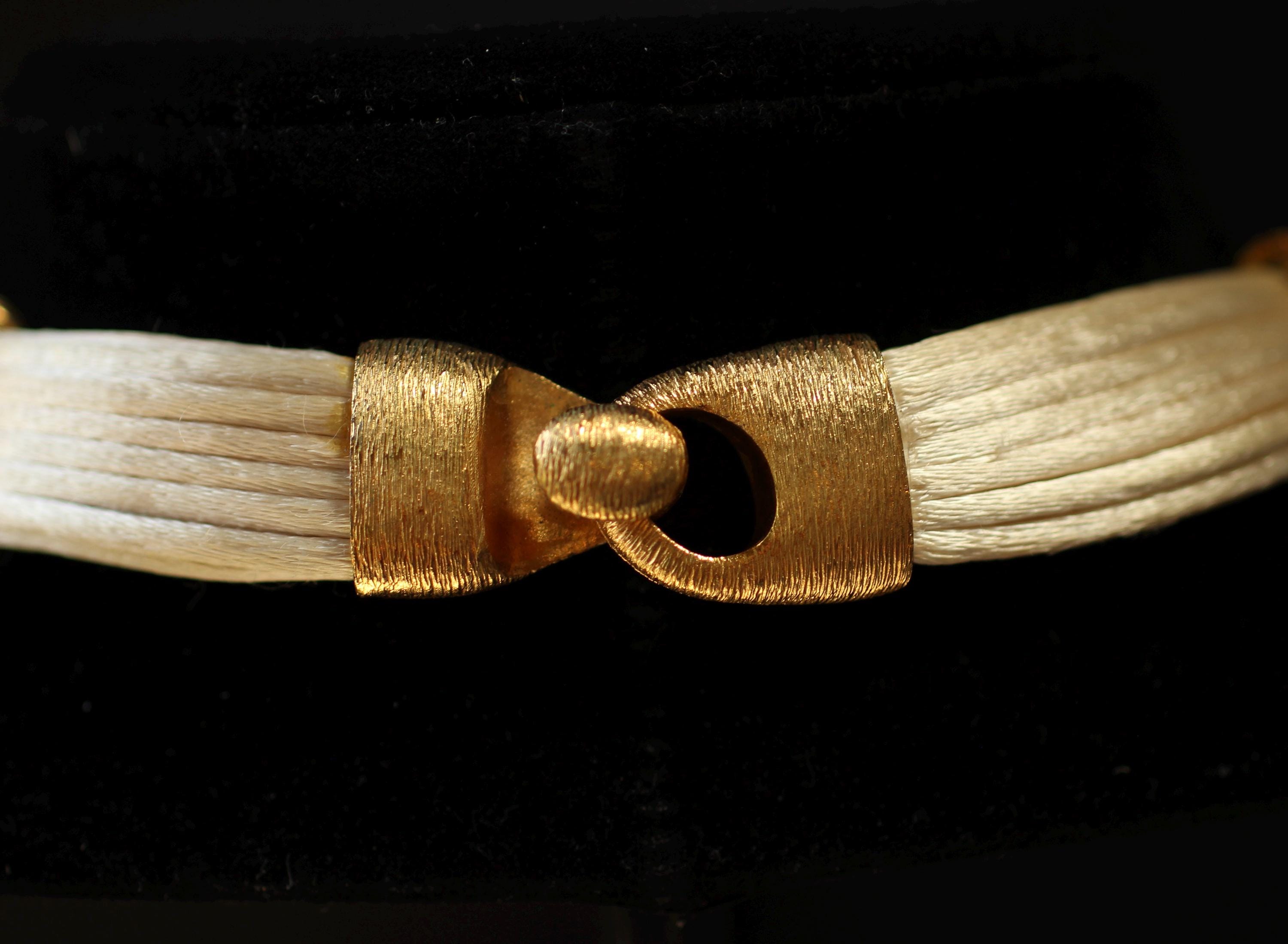 Vintage Ron Rizzo Chunky Gold Tone Rope Choker Necklace Brutalist Style ...
