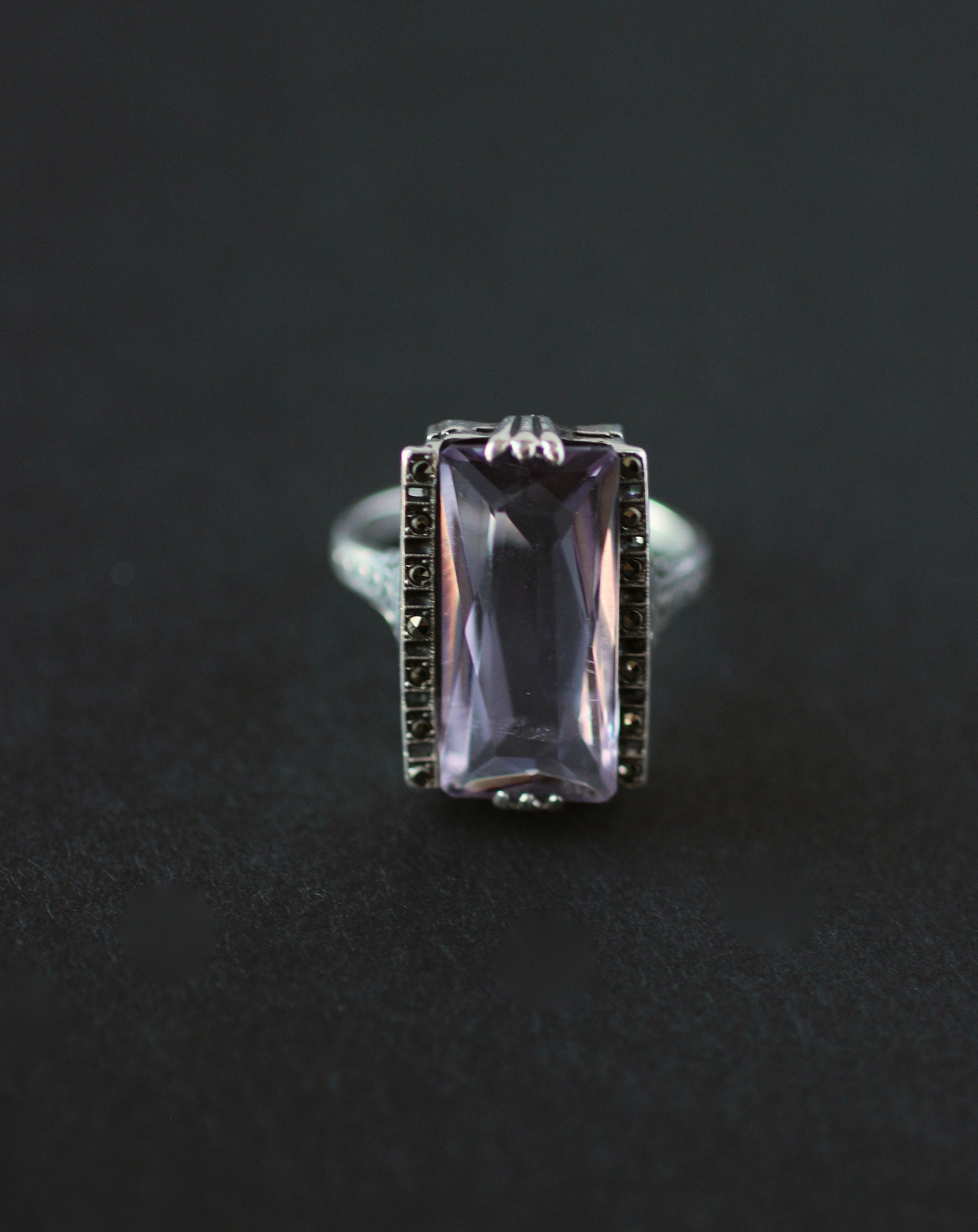 Vintage Art Deco Sterling Silver Amethyst Ring From Germany With ...