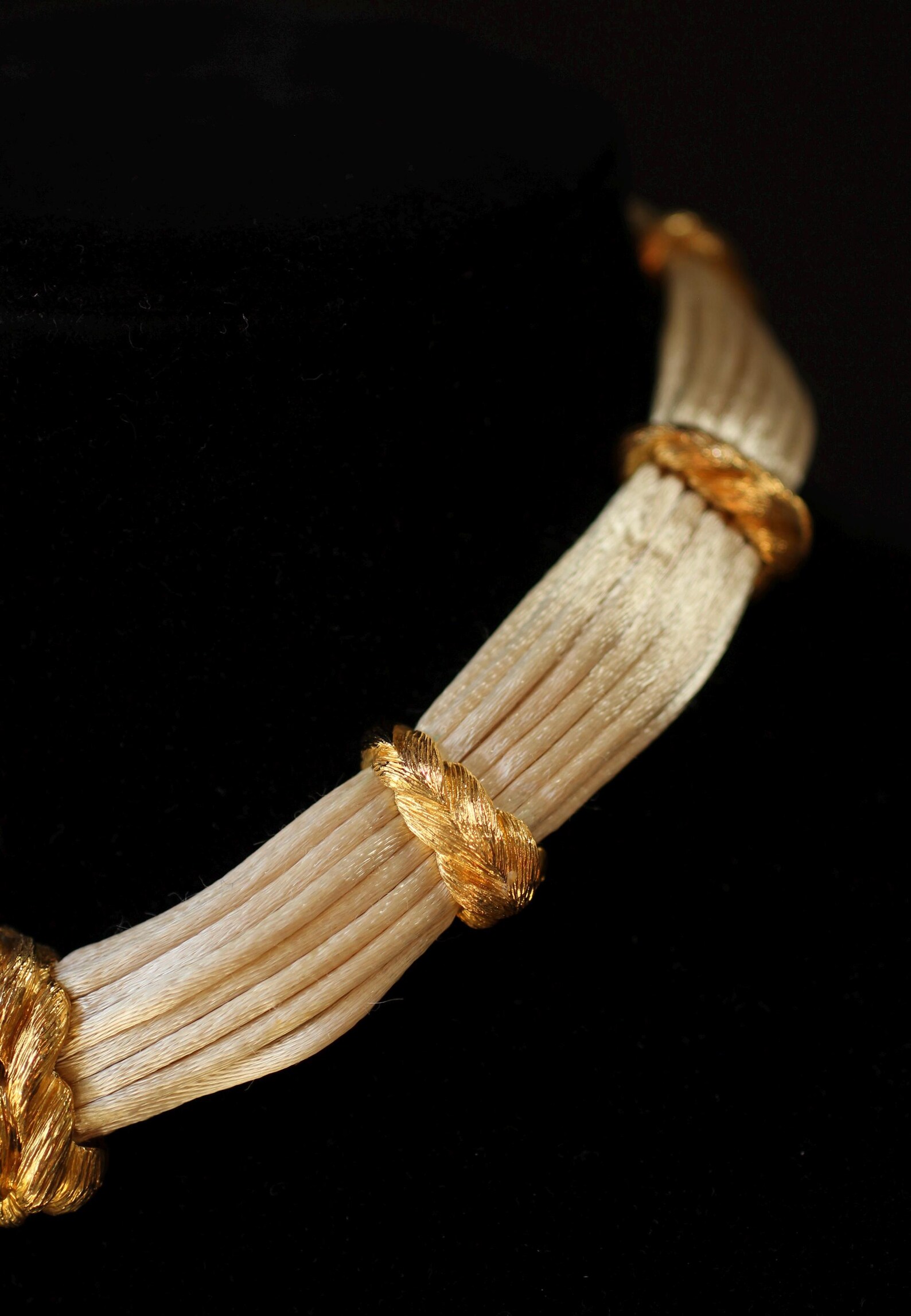 Vintage Ron Rizzo Chunky Gold Tone Rope Choker Necklace Brutalist Style ...