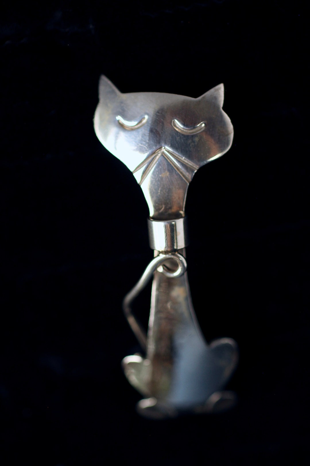 Vintage Taxco Snobby Cat Art Modernist Brooch Sterling Silver TC-60 Pin ...