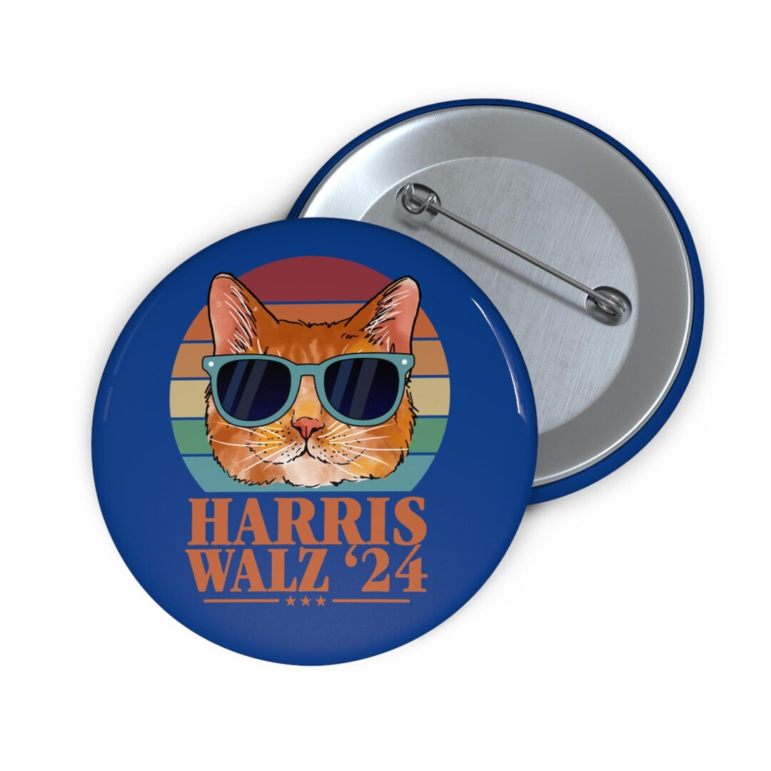 Childless Cat Lady for Kamala Harris Pin Button, Democrat Button ...