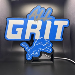 Detroit Lions All Grit LED Sign | Wall Decor | Football Sign | NFL ...