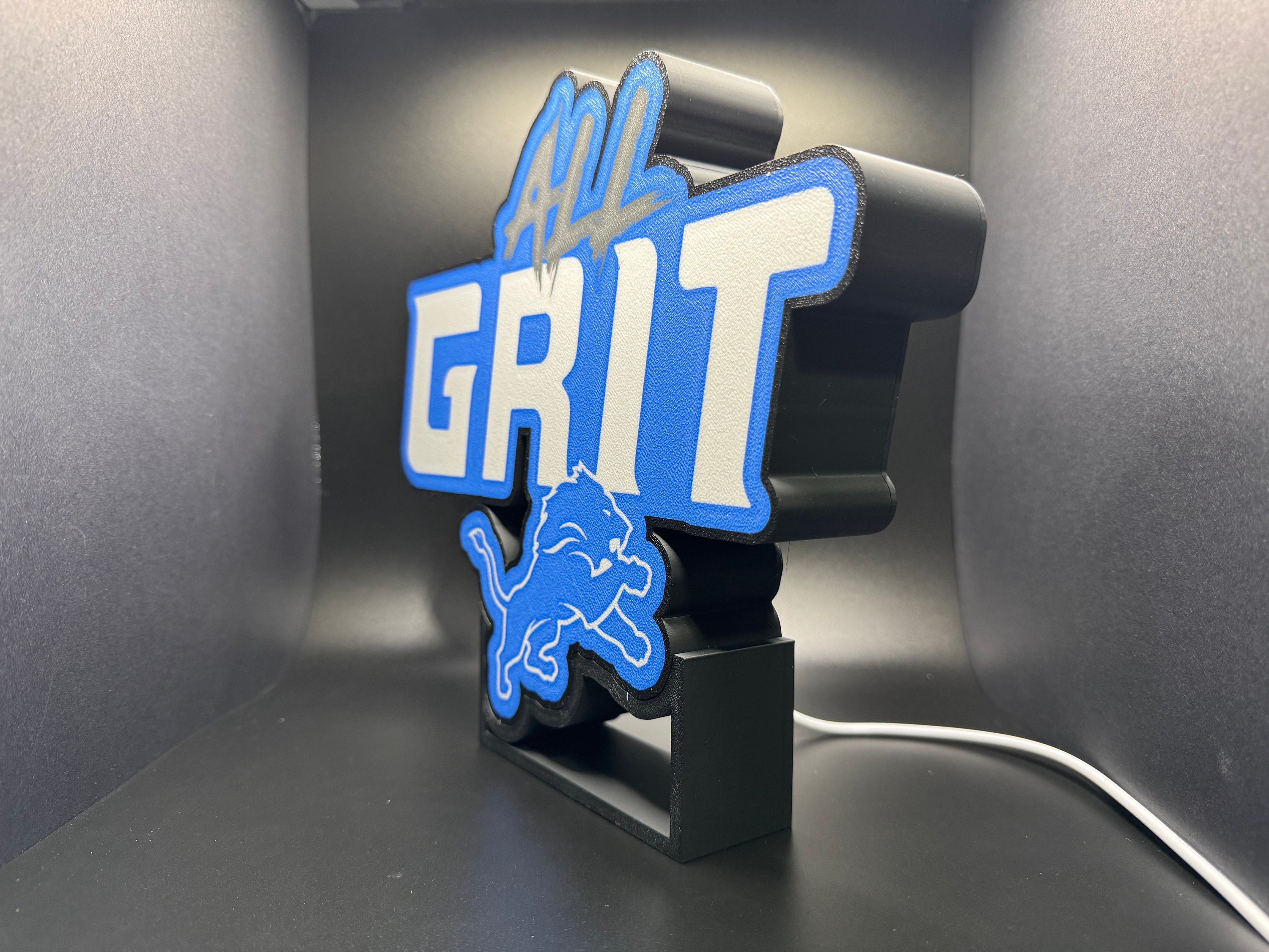 Detroit Lions All Grit LED Sign | Wall Decor | Football Sign | NFL ...