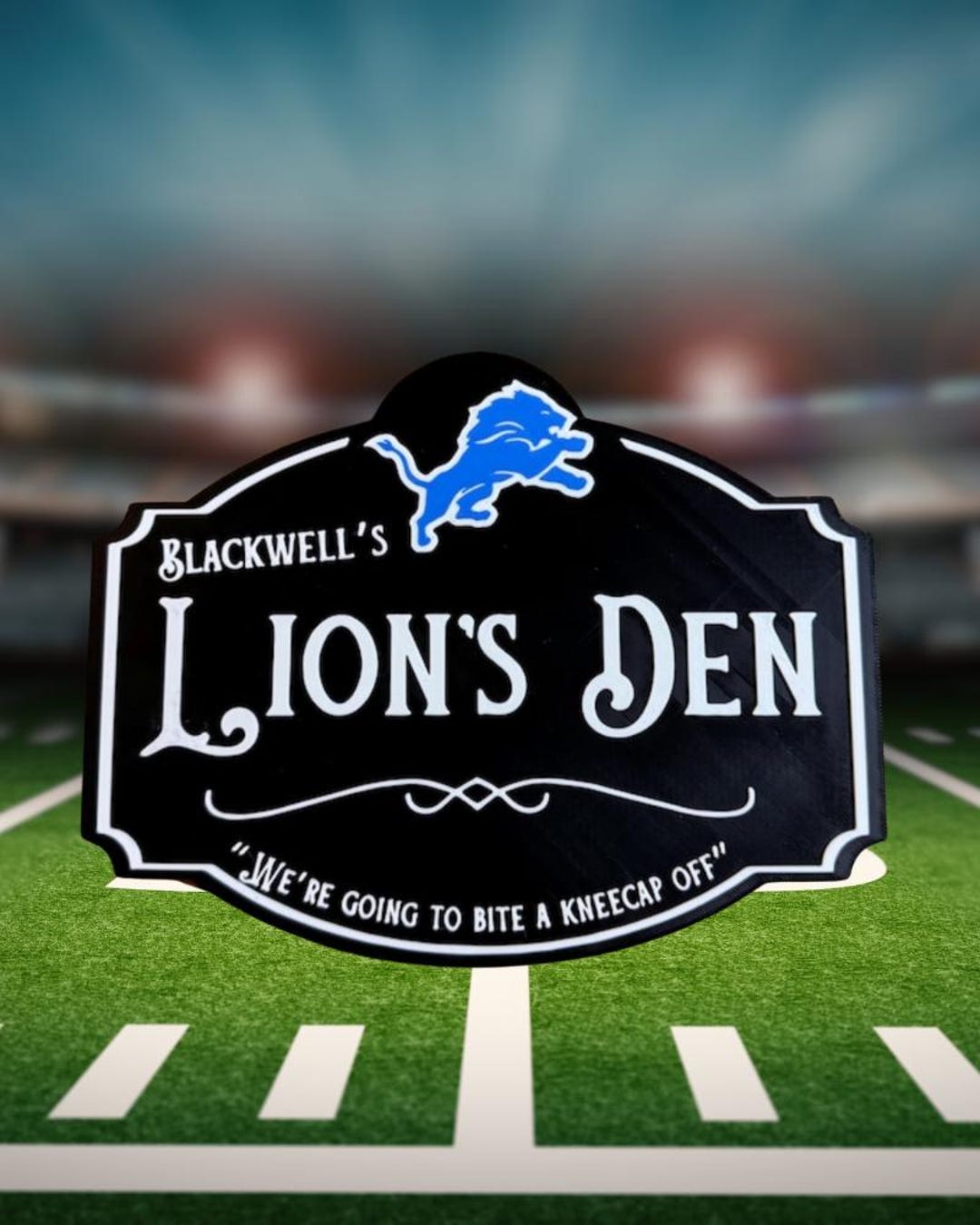Fully Personalized Detroit Lions Sign – Custom 3D Printed Wall Art for ...