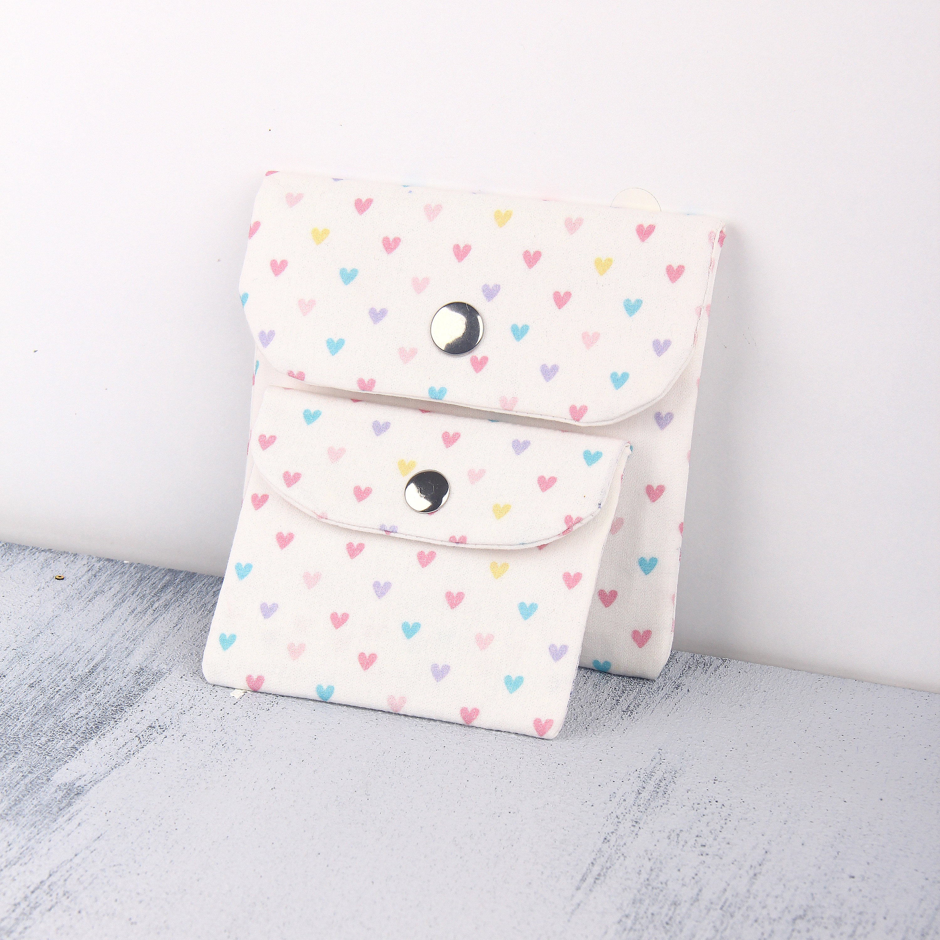 2 Fabric Coin Pouches, Fabric Pad Pouches, Credit Card Holders, Snap ...