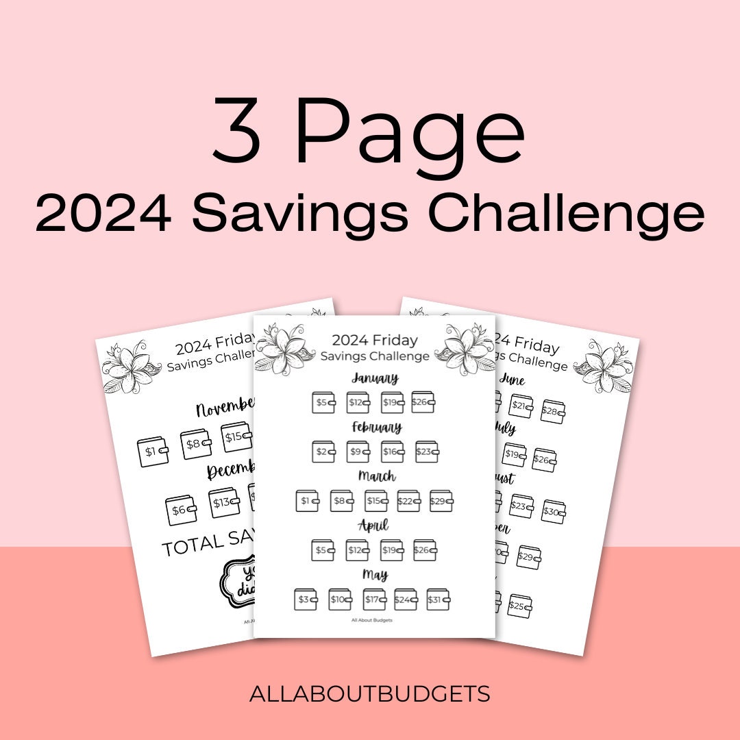 NEW 2024 Friday Savings Challenge Save 811 Dollars Low Budget Fits A6 ...