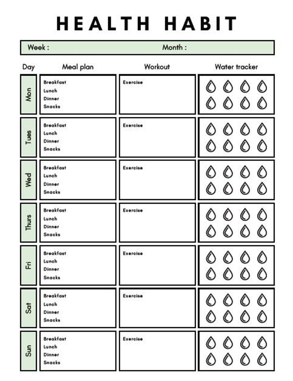 Meal and Workout Planner Template.. Great for ADHD! - Etsy