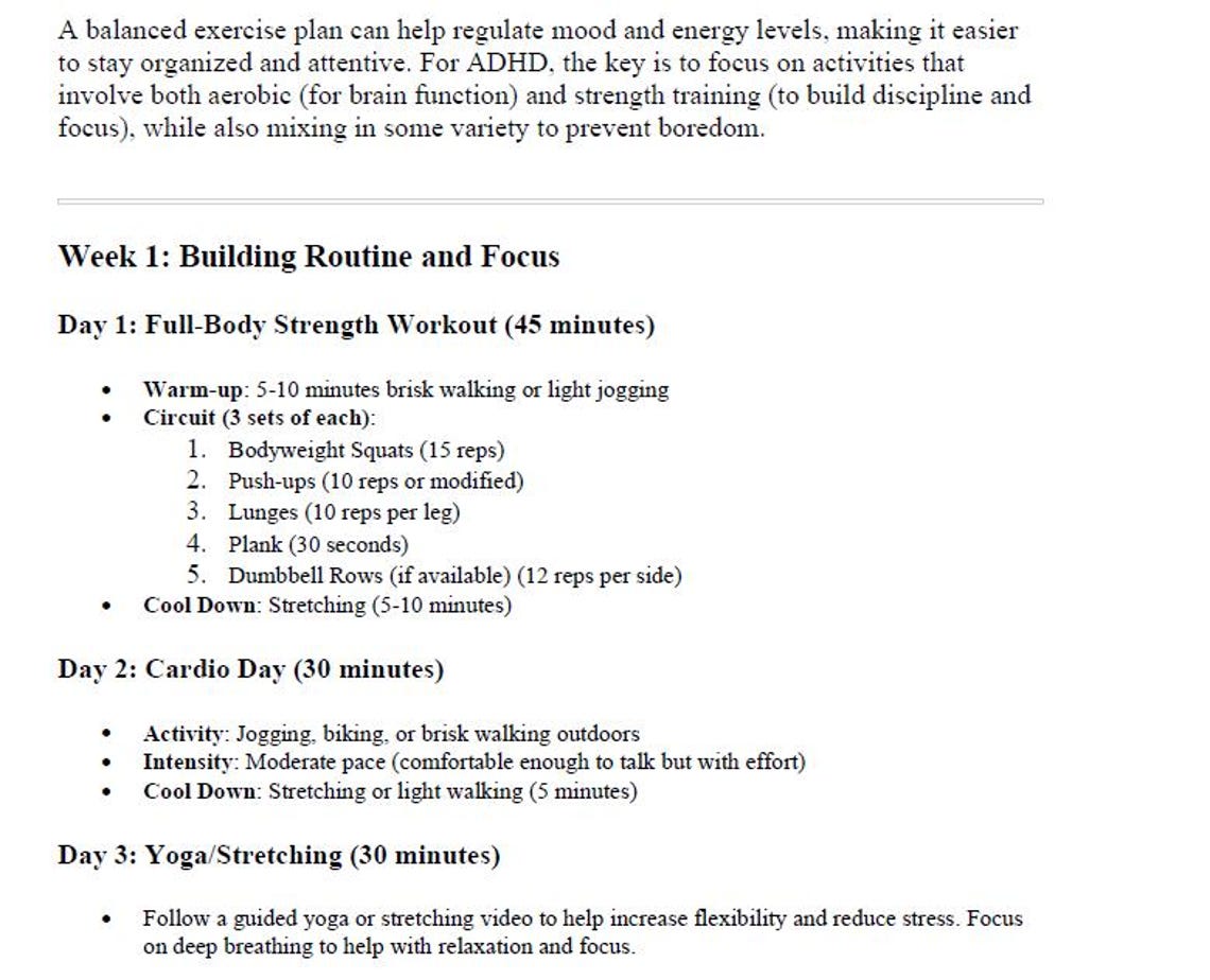 Meal and Workout Planner Template.. Great for ADHD! - Etsy