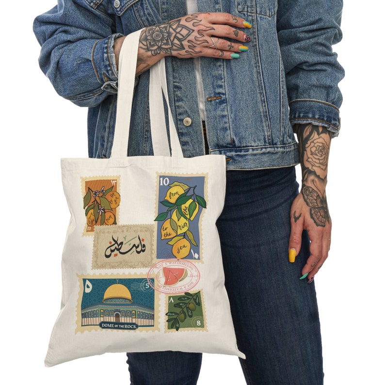 Palestine Tote Bag Palestine Stamps Canvas Cotton Tote Bag Falasteen ...