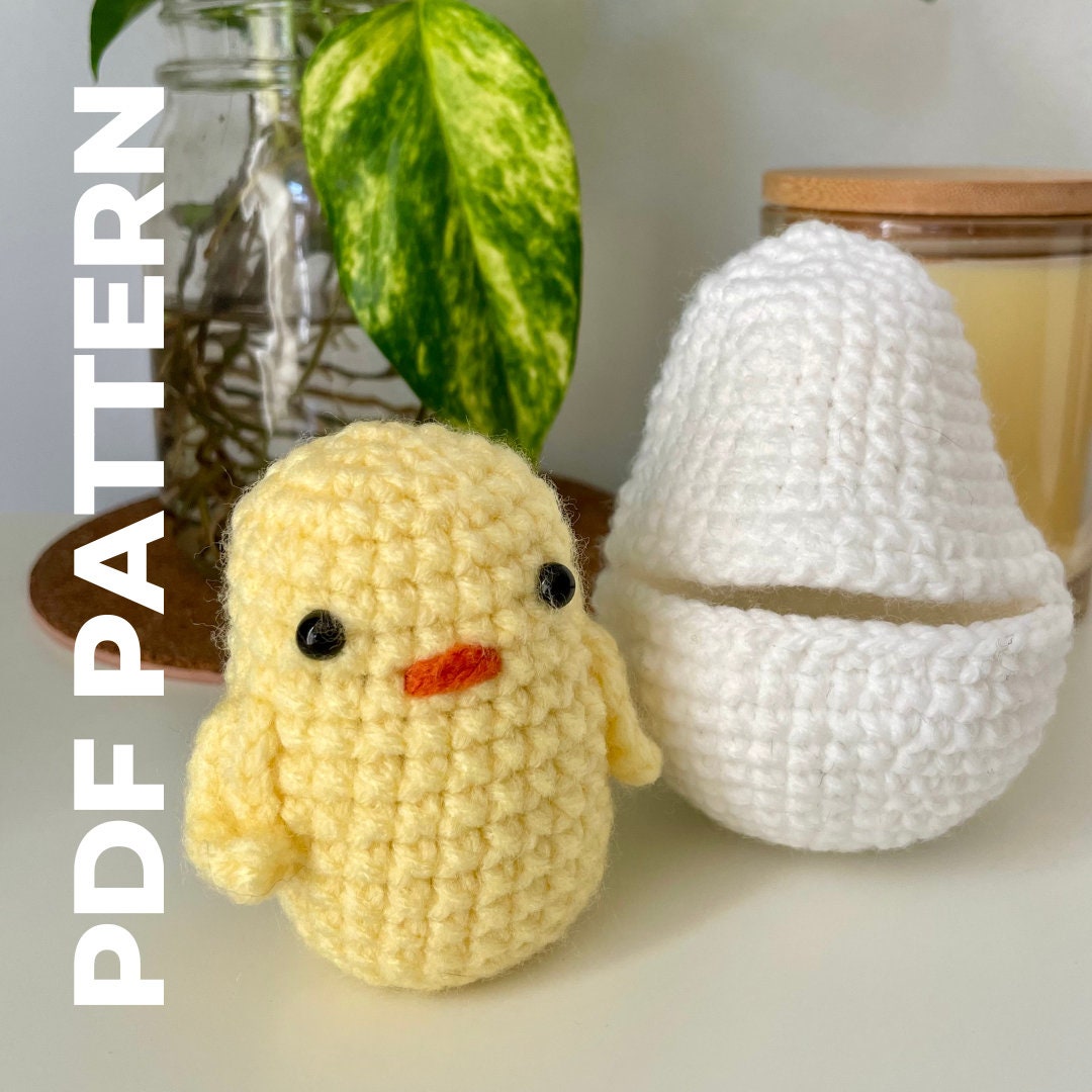 Chick W/ Egg Crochet PATTERN | Chuck the Chick | Hatched Egg | Small ...