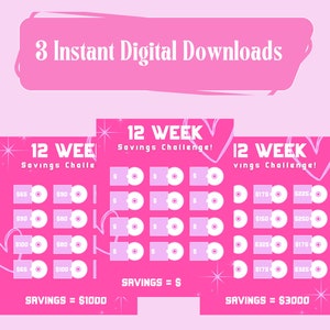 12 Week Savings Challenge Y2K Inspired 1k Savings Challenge 3k Savings ...