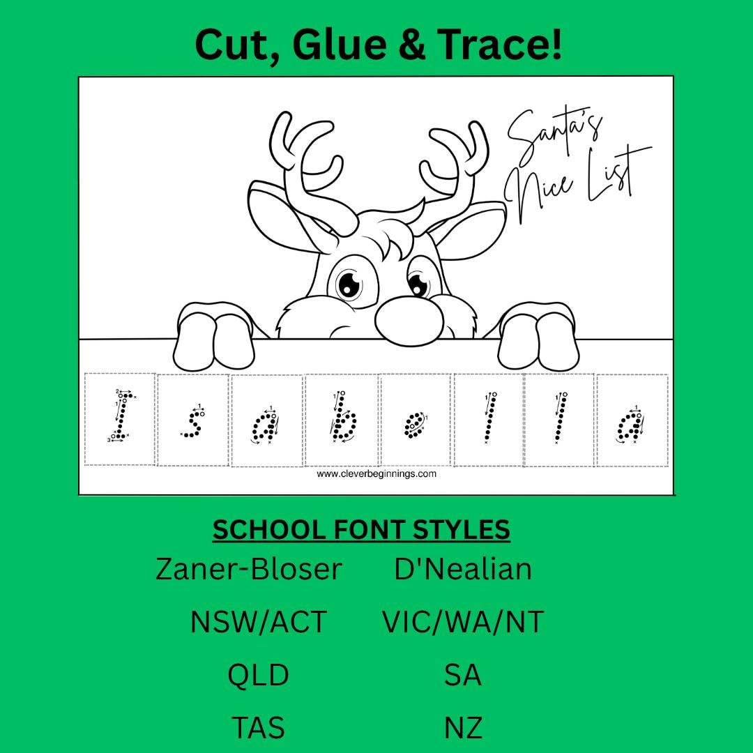 Christmas Activity Letter Tracing Worksheet - Santa's Nice List ...