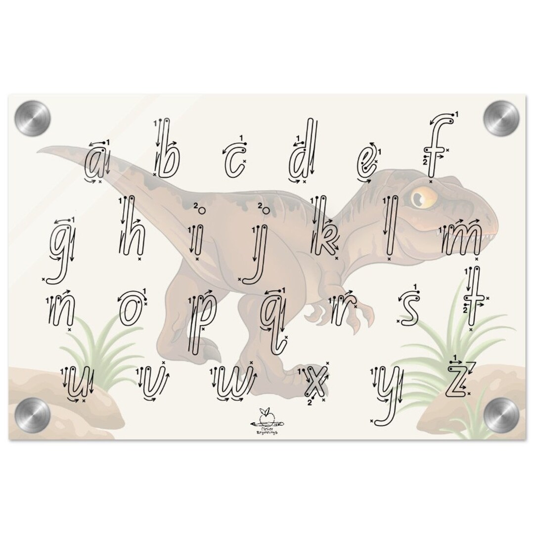 Letter Tracing Handwriting Dinosaur Acrylic Dry Erase Board - Lowercase ...