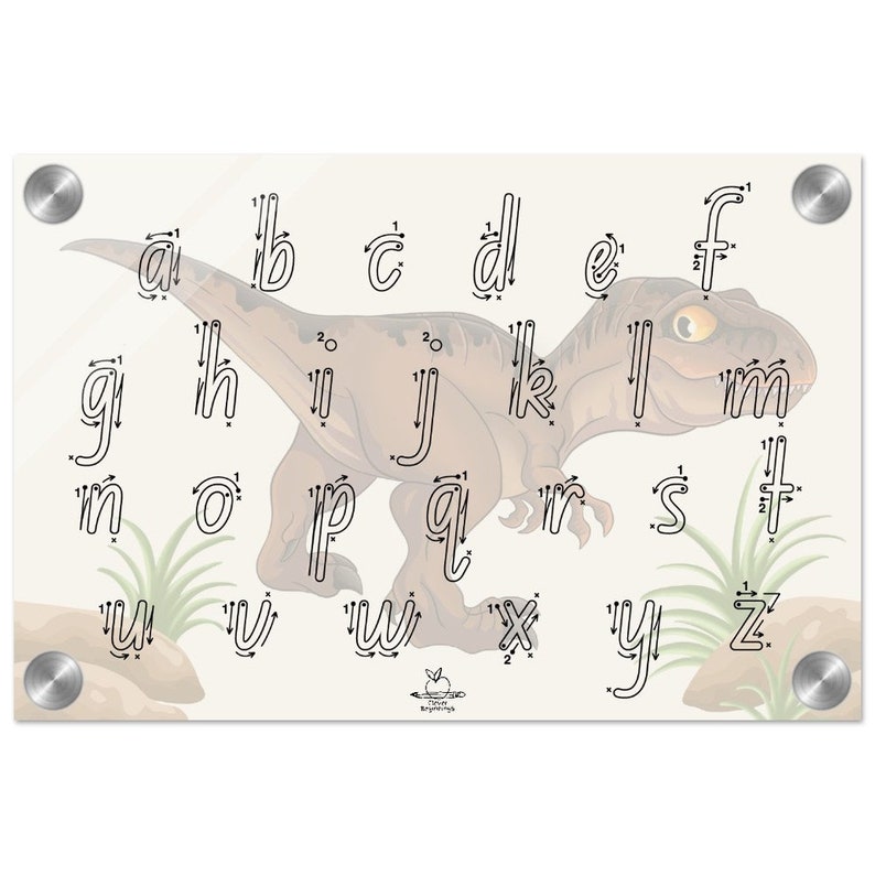 Letter Tracing Handwriting Dinosaur Acrylic Dry Erase Board Lowercase ...