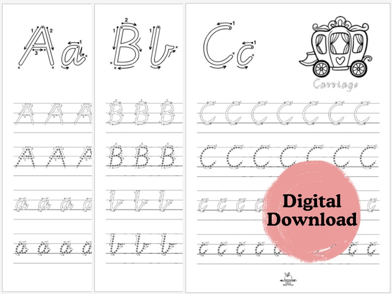 Letter Tracing Worksheets VIC WA NT Victorian Modern Cursive Abc ...