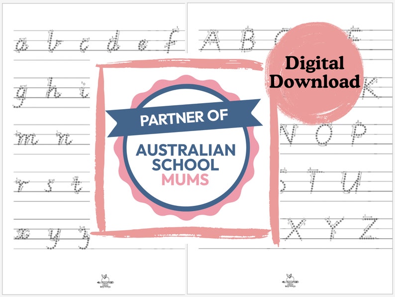 Letter Tracing Worksheets VIC WA NT Victorian Modern Cursive Abc ...