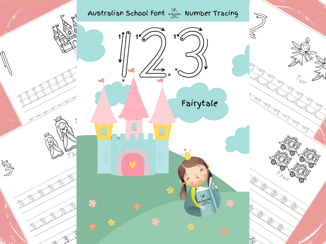Number Tracing Worksheets - QLD Queensland Modern Cursive (qcursive ...
