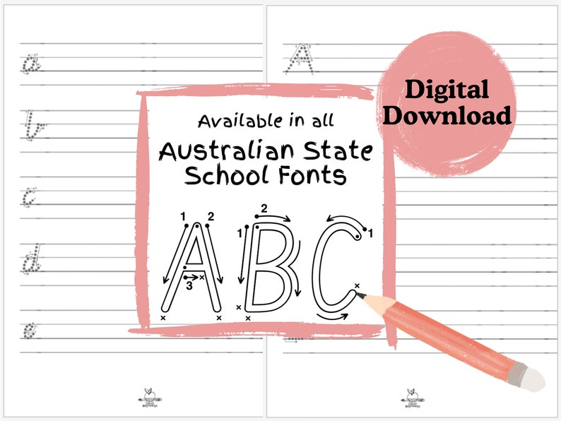 Letter Tracing Worksheets VIC WA NT Victorian Modern Cursive Abc ...